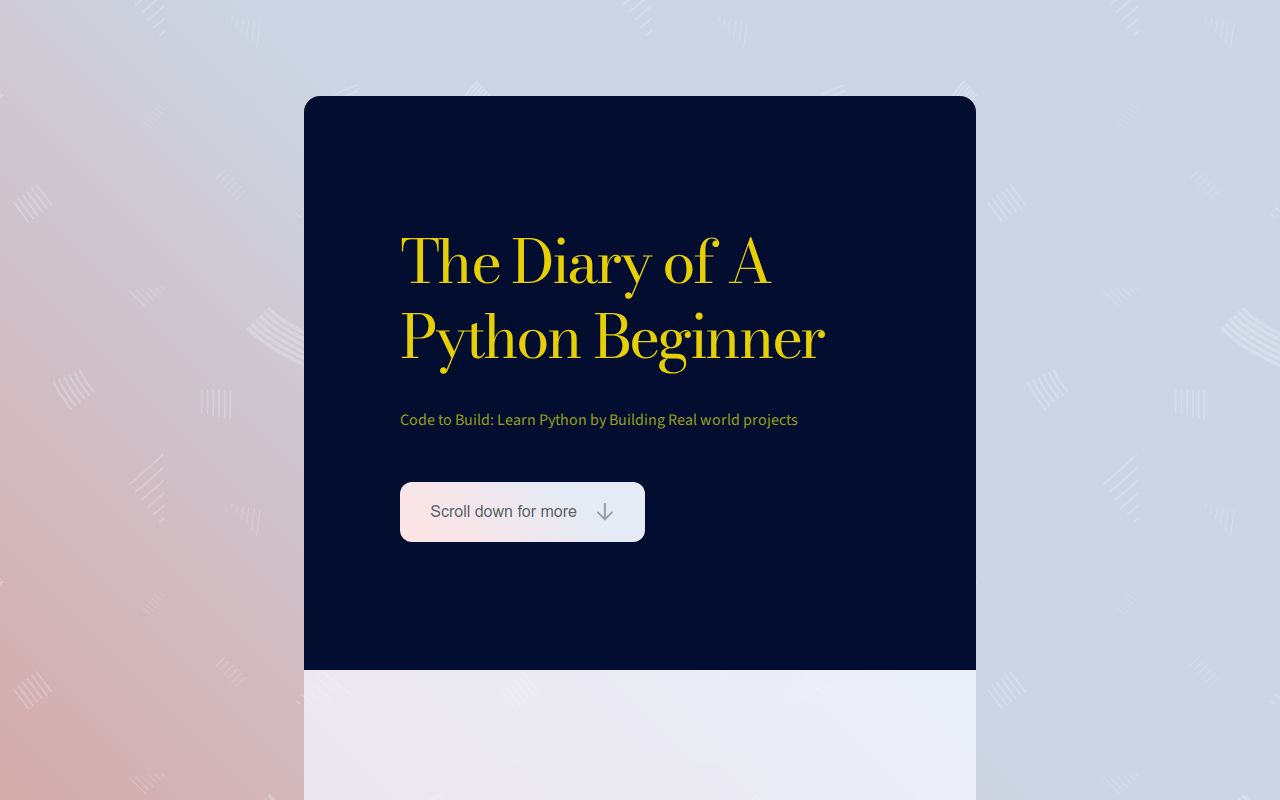 The Diary of a Python Beginner